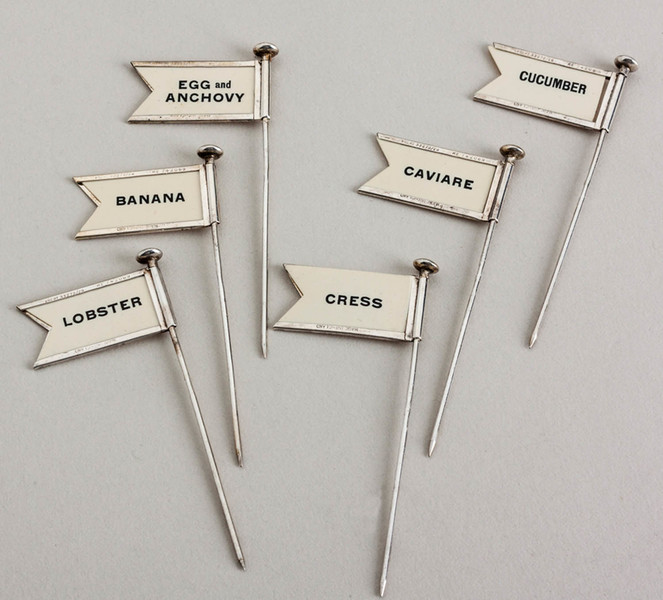 Leopard Antiques Sterling Silver Sandwich Flags (Set of 6) - 20 Name ...