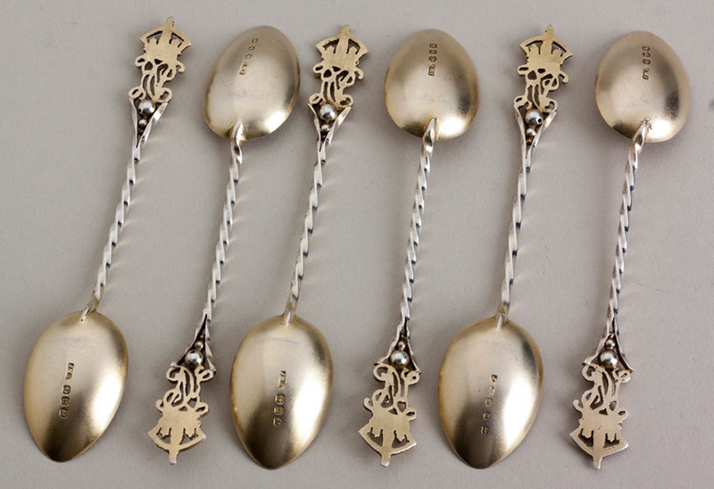 Leopard Antiques Queen Victoria Golden Jubilee Silver Spoon Set of 6