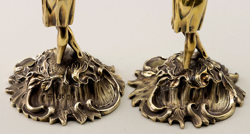 Leopard Antiques Fox Family Sterling Silver Gilt Figural Cast ...