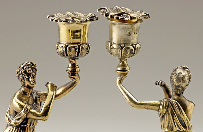 Leopard Antiques Fox Family Sterling Silver Gilt Figural Cast ...