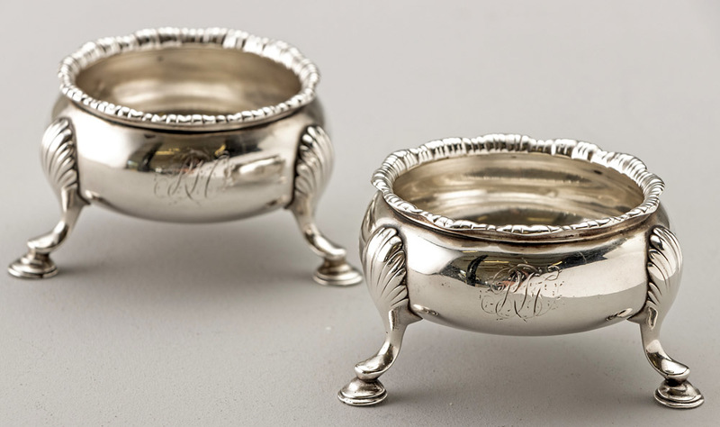 Leopard Antiques Early Georgian Silver Salt Cellars (Pair) - David ...