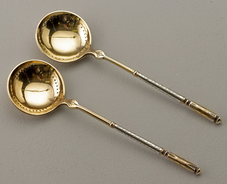 Leopard Antiques Norwegian Silver Caviar Spoons ((Set of 2) - J Tostrup