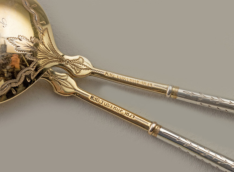 Leopard Antiques Norwegian Silver Caviar Spoons ((Set of 2) - J Tostrup