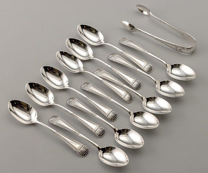 Leopard Antiques Victorian Sterling Silver Teaspoon (Set of 12) and ...