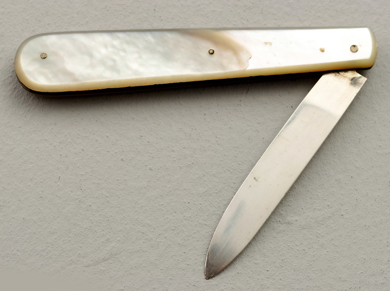 Leopard Antiques Victorian Silver & Mother of Pearl Pocket Fruit Knife ...