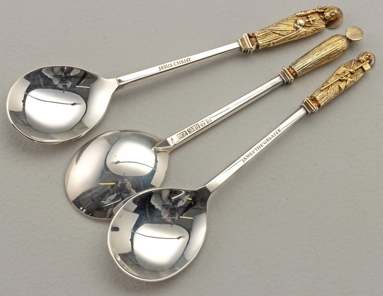 Leopard Antiques Sterling Silver Apostle Spoon Set (Set of 13) - South ...