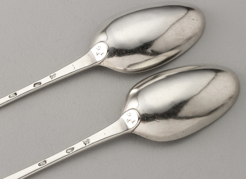 Leopard Antiques Pair of George III Irish Silver Hook-End Basting Spoons