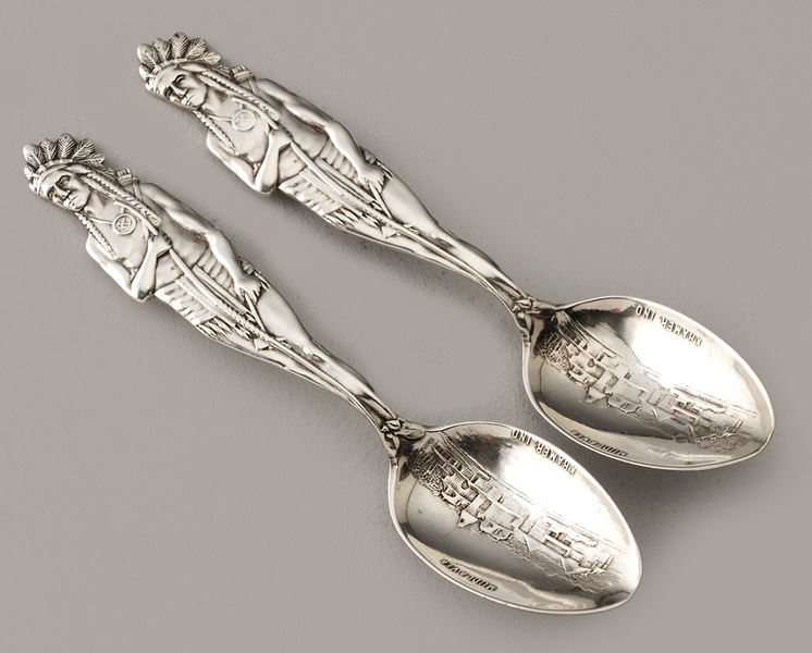 Leopard Antiques Full Figural Indian Sterling Silver Souvenir Spoons ...