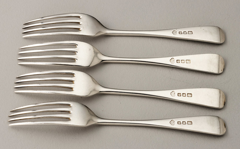 Leopard Antiques Old English Pattern Sterling Silver Dessert Forks (Set ...