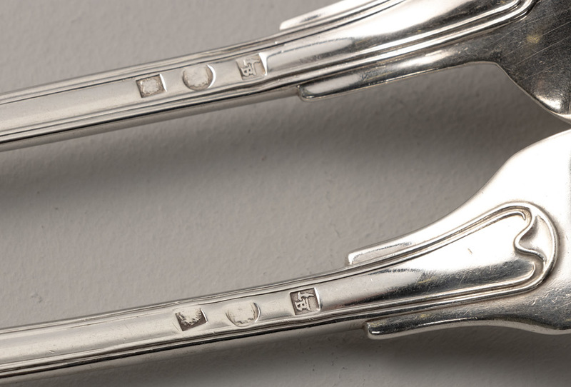 Leopard Antiques Antique Belgium Silver Tablespoon & Tablefork - Bruges ...