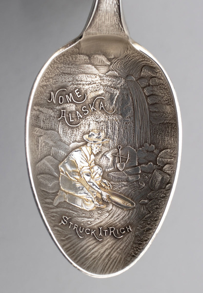 Leopard Antiques Nome Alaska Struck It Rich Sterling Silver Souvenir ...