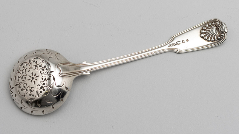 Leopard Antiques Indian Colonial Silver Sugar Sifter Spoon - Hamilton & Co.
