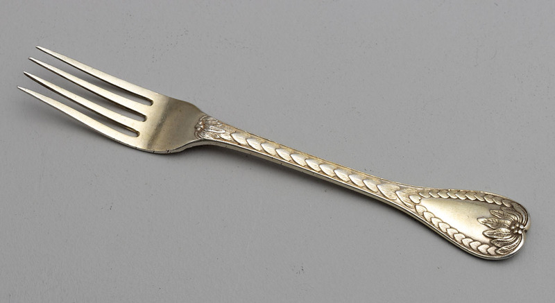Leopard Antiques Rare Palm Pattern Gilded Silver Dessert Fork - George ...