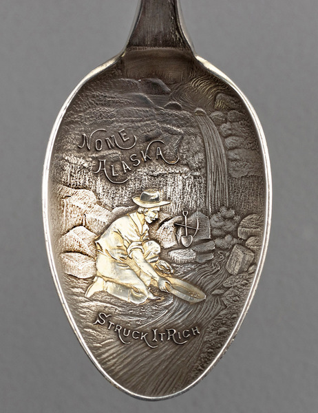 Leopard Antiques Nome Alaska Struck It Rich Sterling Silver Souvenir ...