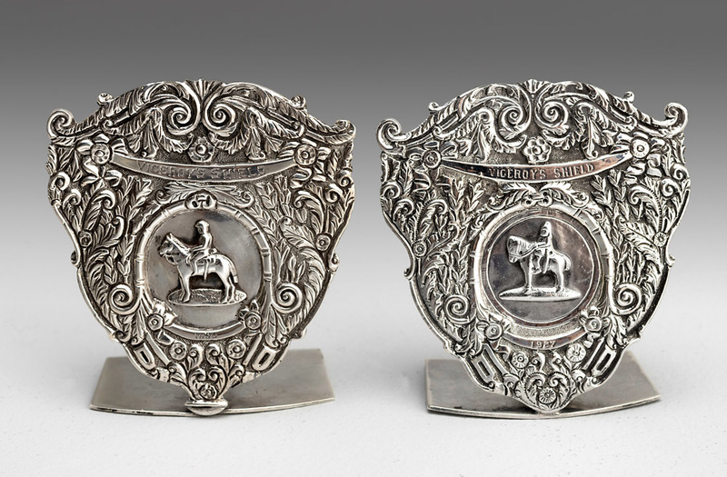 Leopard Antiques Indian Colonial Silver Viceroys Shield Trophy Menu ...