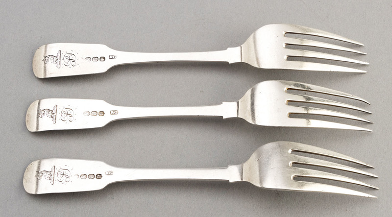 Leopard Antiques Irish Provincial Silver Dessert Forks (3) - Richard ...