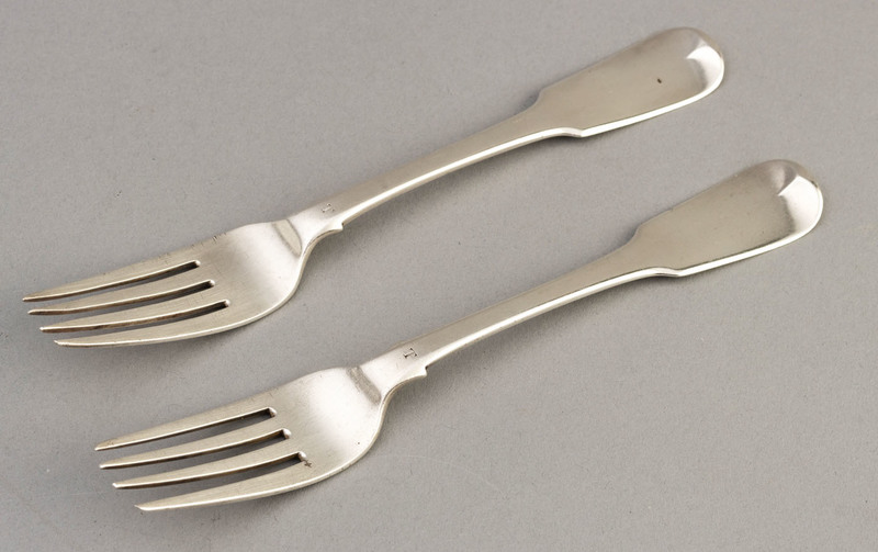 Leopard Antiques Irish Georgian Silver Tableforks (pair) - Hallmarking ...