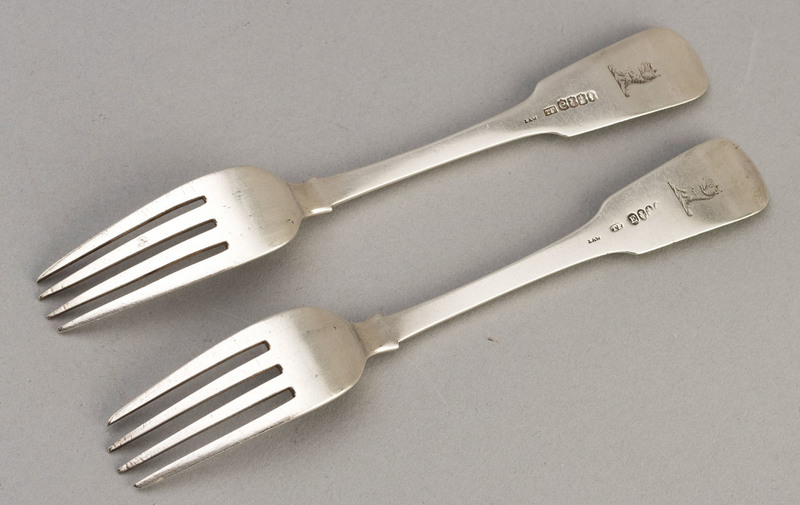 Leopard Antiques Irish Georgian Silver Tableforks (pair) - Hallmarking ...