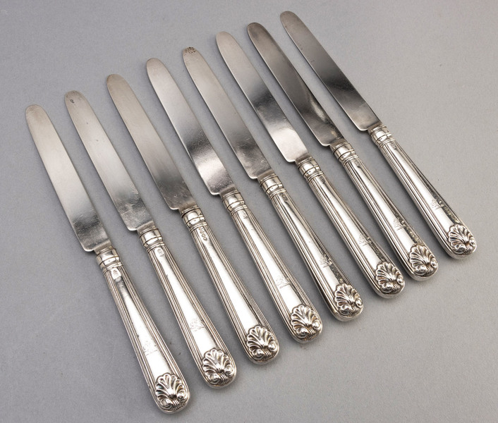 Leopard Antiques Georgian Silver Dessert Knives (Set of 8) - Thread ...