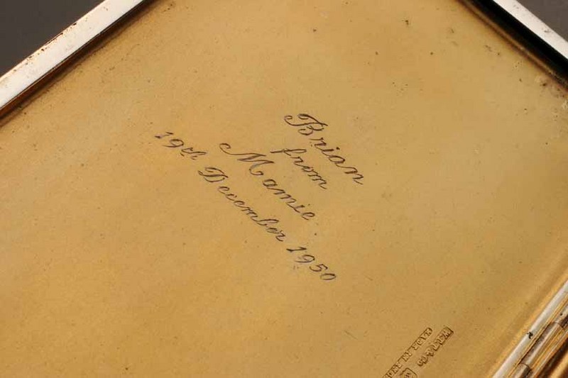 Leopard Antiques Silver Enamel Cigarette Case - Pin-up girl