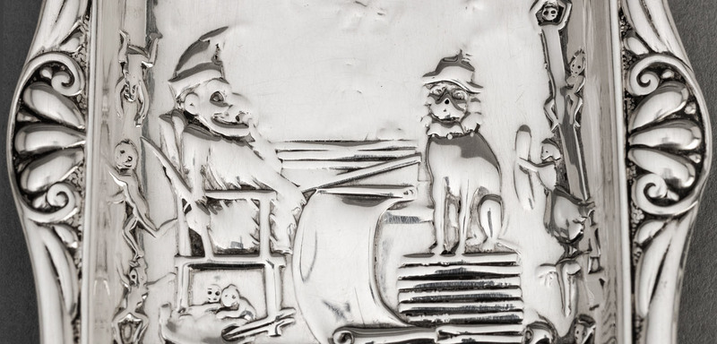 Leopard Antiques Victorian Silver Mr. Punch Pin Tray - Punch & Judy ...