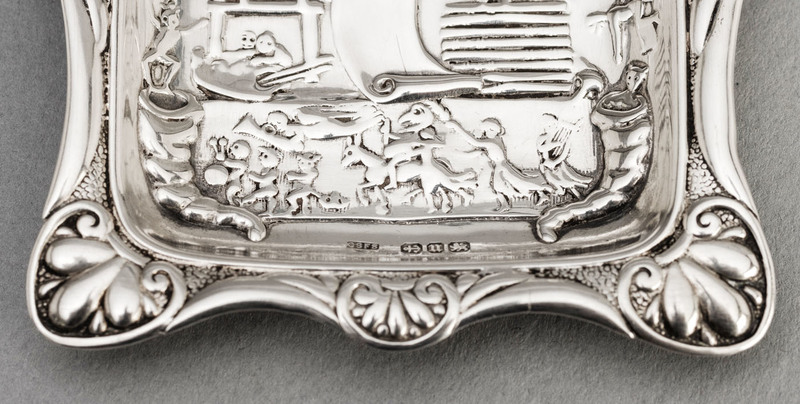 Leopard Antiques Victorian Silver Mr. Punch Pin Tray - Punch & Judy ...