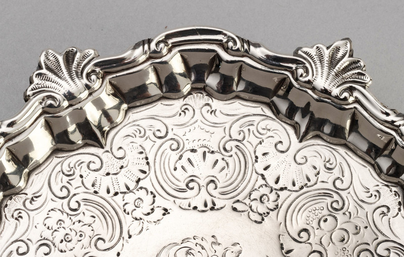 Leopard Antiques George II Silver Salver - Spero Infestis Metuo ...