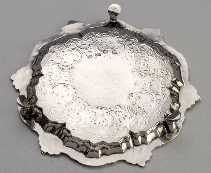 Leopard Antiques George II Silver Salver - Spero Infestis Metuo ...