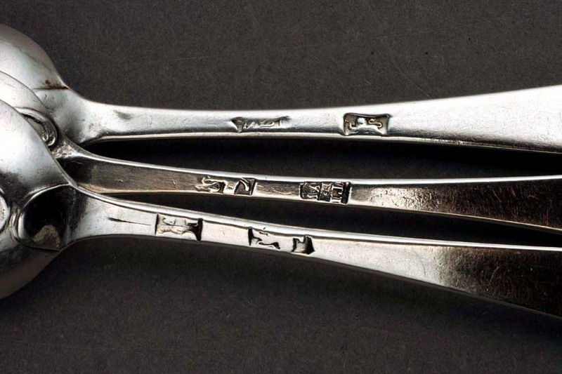 Leopard Antiques Georgian Silver Hanoverian Teaspoons (mixed set of 12 ...